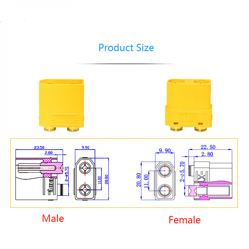 A Pair of Amass XT90 Connector